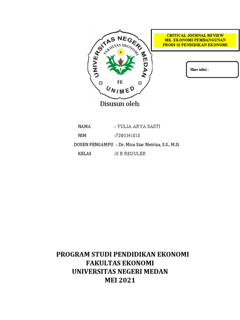 CJR Ekonomi Pembangunan - Yulia Arya Sasti | PDF