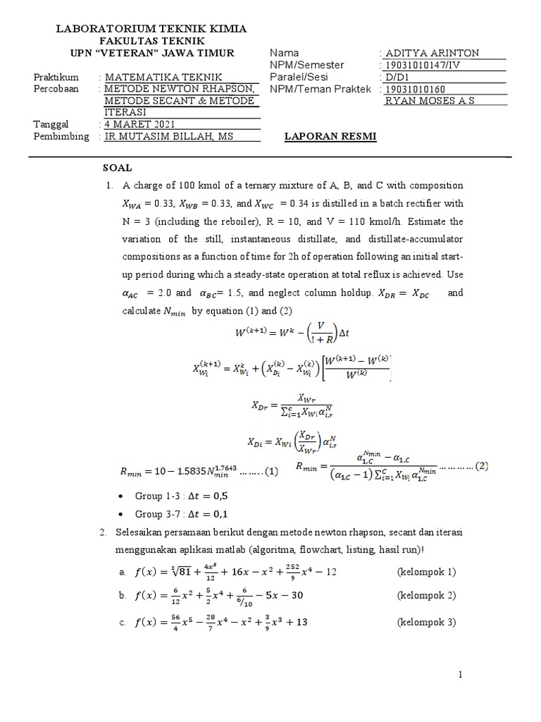 Aditya Arinton - D-1 - Lapres 3 - 2 | PDF