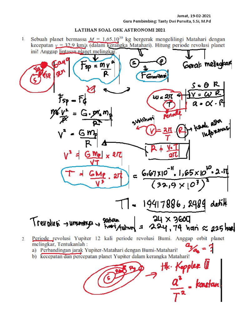 Pembahasan Soal Osk Astronomi 2021 | PDF