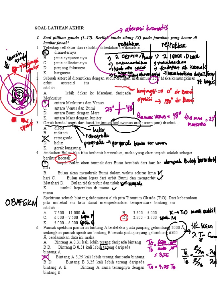 Soal Latihan Olimp Astro Part 3-4 | PDF