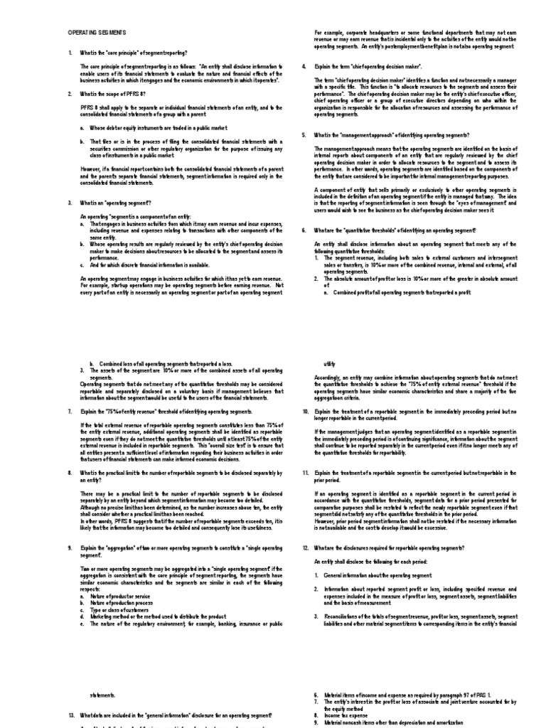 Operating Segments | PDF | Financial Statement | Depreciation
