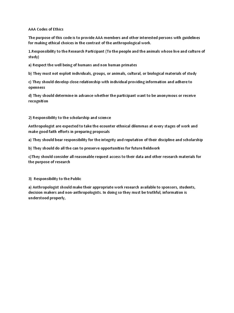 AAA Codes of Ethics | PDF
