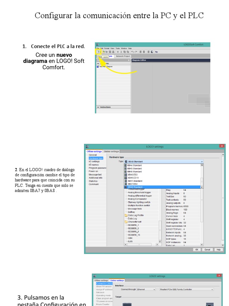 Configurar La Comunicación Entre La PC, PLC y Factori | PDF | Informática