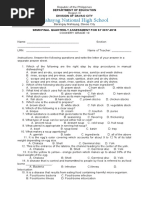 COOKERY 10 Diagnostic Test With TOS | PDF | Cooking | Meat