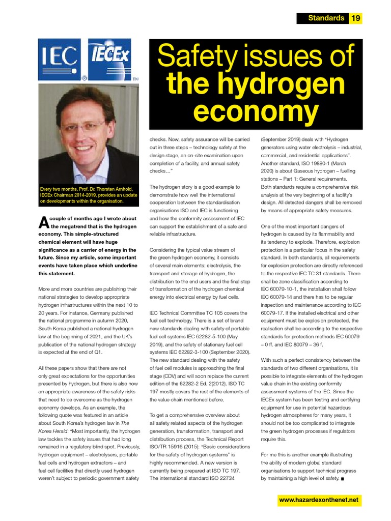 Safety Issues of The Hydrogen Economy | PDF | Business