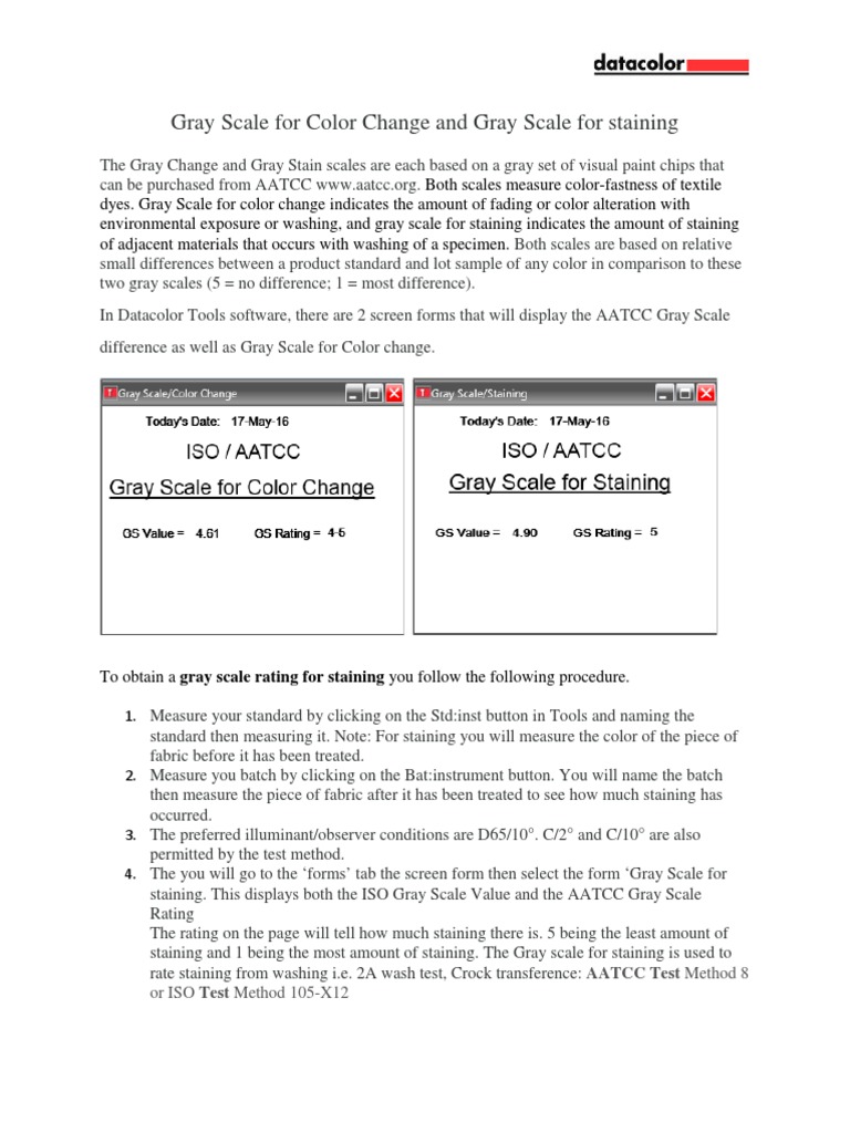 Gray Scale For Color Change and Gray Scale For Staining: or ISO Test ...