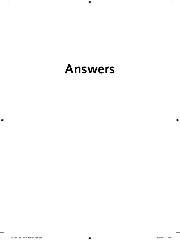 Busy Ant Maths Year 6 Answers | PDF | Rectangle | Multiplication