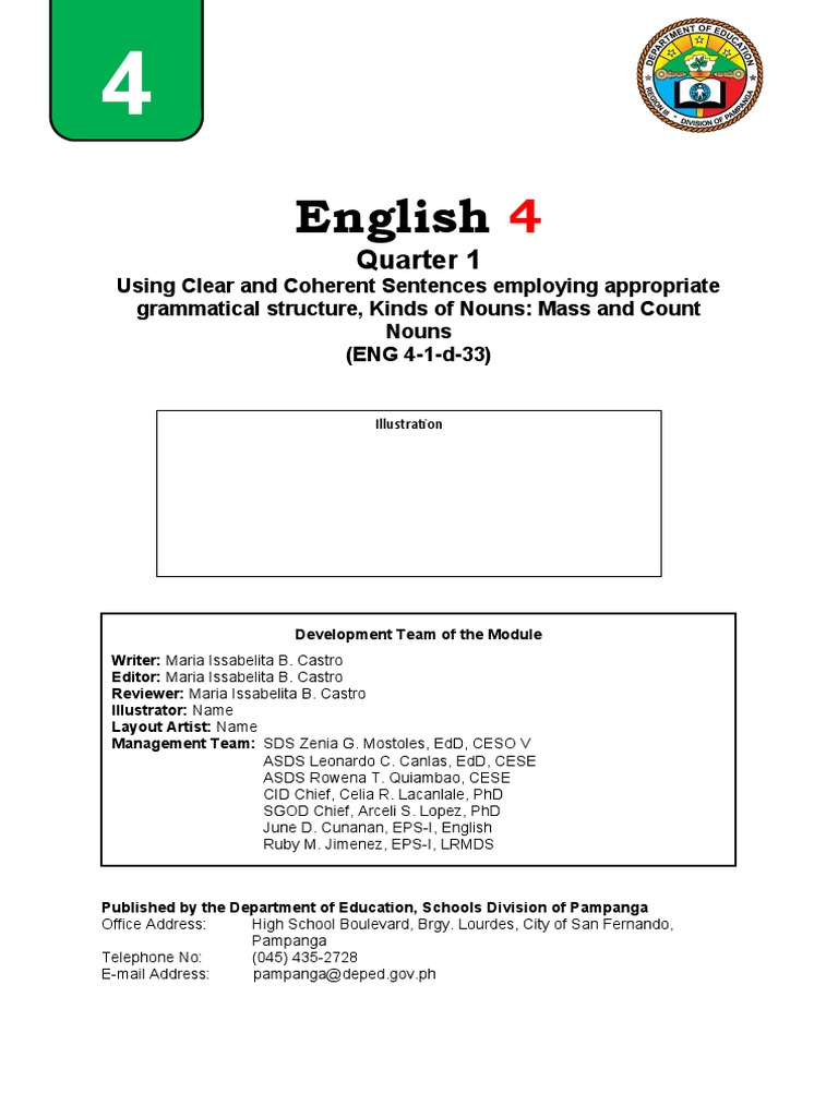 Module 4 - q1 - English 4 - Maria Isabelita B. Castro - Competency ...