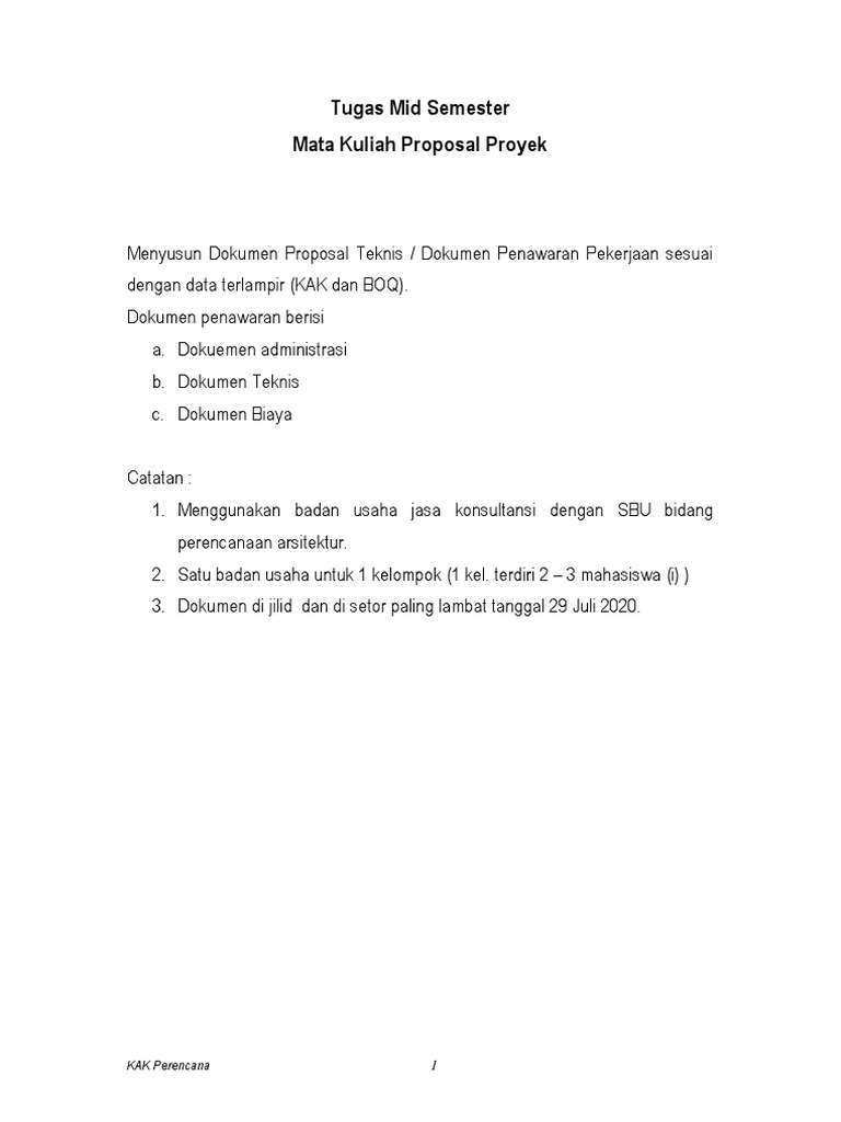 Tugas Kerangka Acuan Kerja (Kak) | PDF | Seni