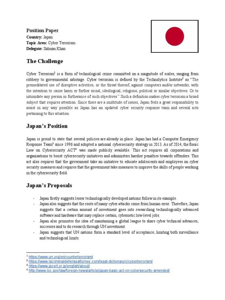 Sample Position Paper | PDF