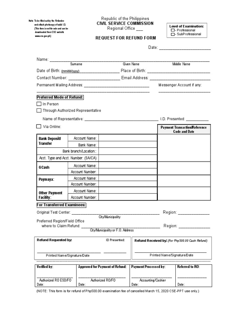REQUEST For Refund Form Version 3.03232021 | PDF | Identity Document ...