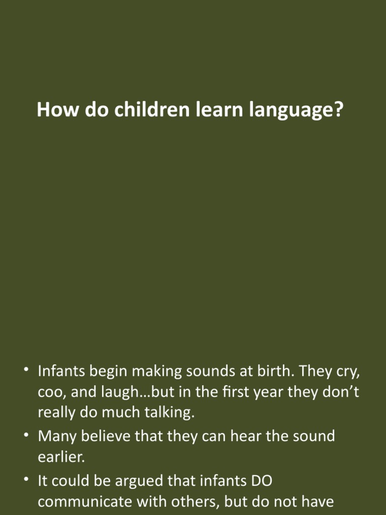 How do children learn language | PDF | Language Acquisition | Speech