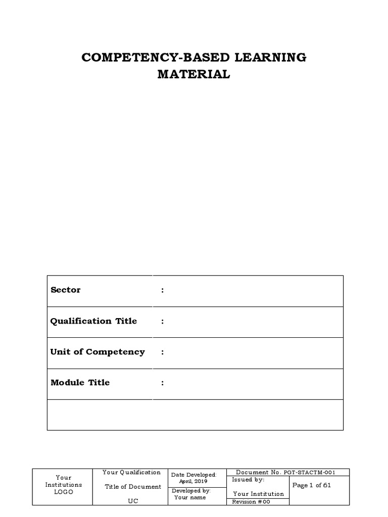 Competency-Based Learning Material: Sector | PDF | Bakery | Competence (Human Resources)