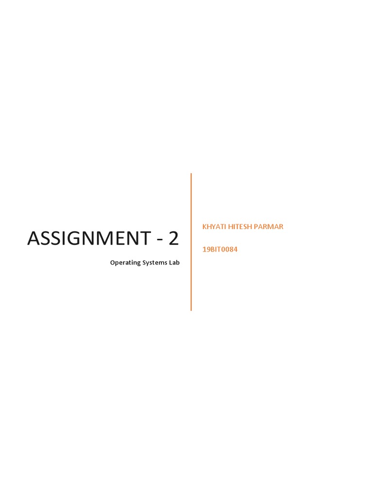 Operating System Assignment 2 | PDF | Computer Architecture | Software ...