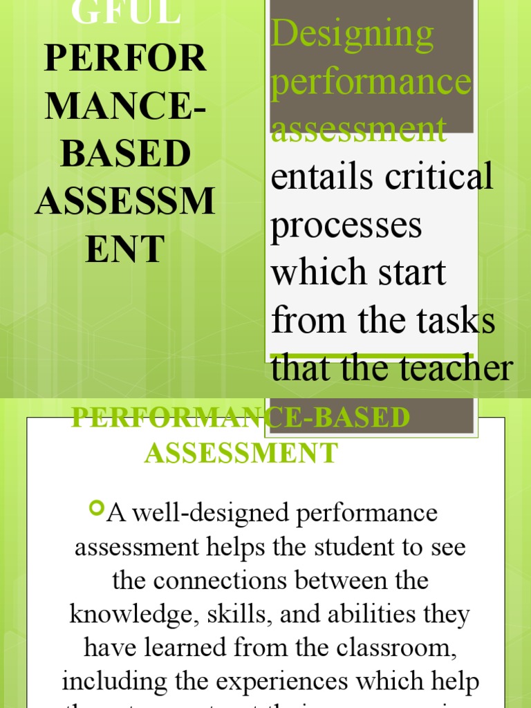 Performance Based Assessment | PDF | Educational Assessment | Metacognition