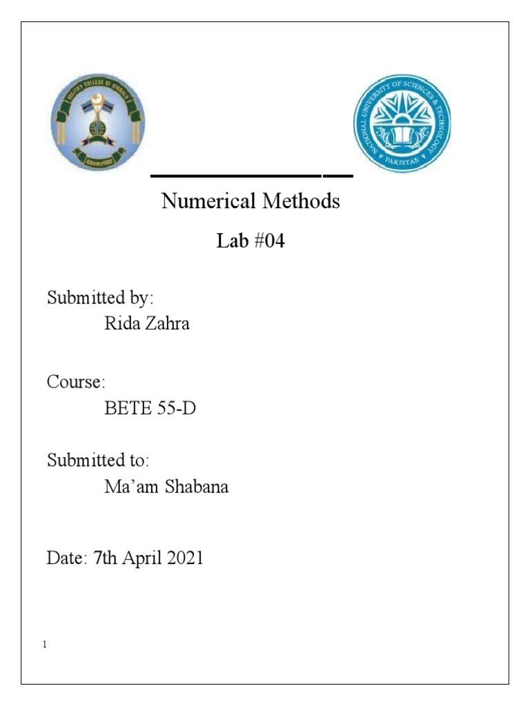 Numercial Methods Lab 4 | PDF