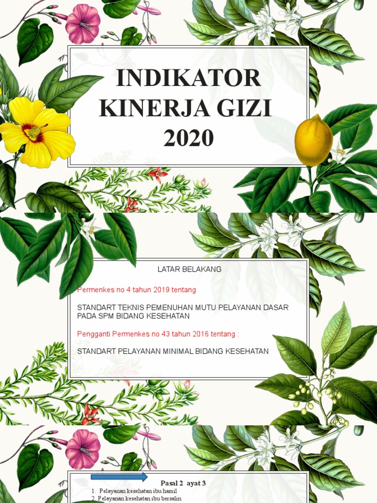 Indikator Kinerja Gizi | PDF