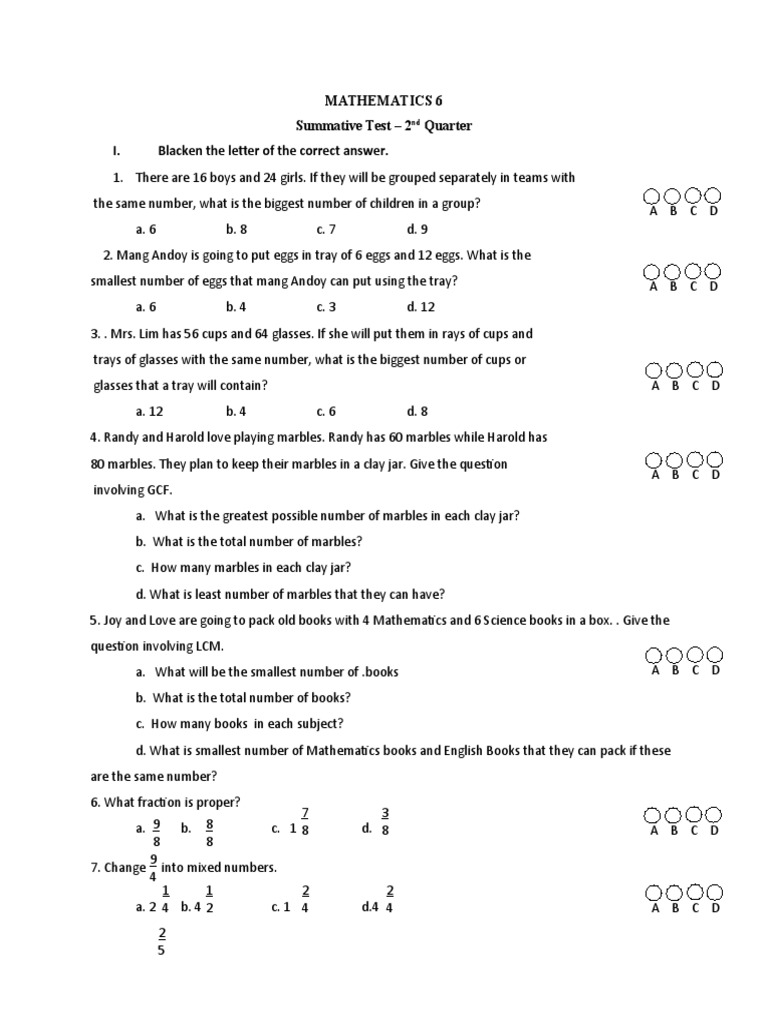 Math Test Review | PDF | Algebra | Notation