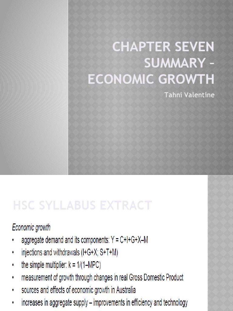 Chapter 7 Summary - Economic Growth | PDF | Economic Growth | Fiscal Policy