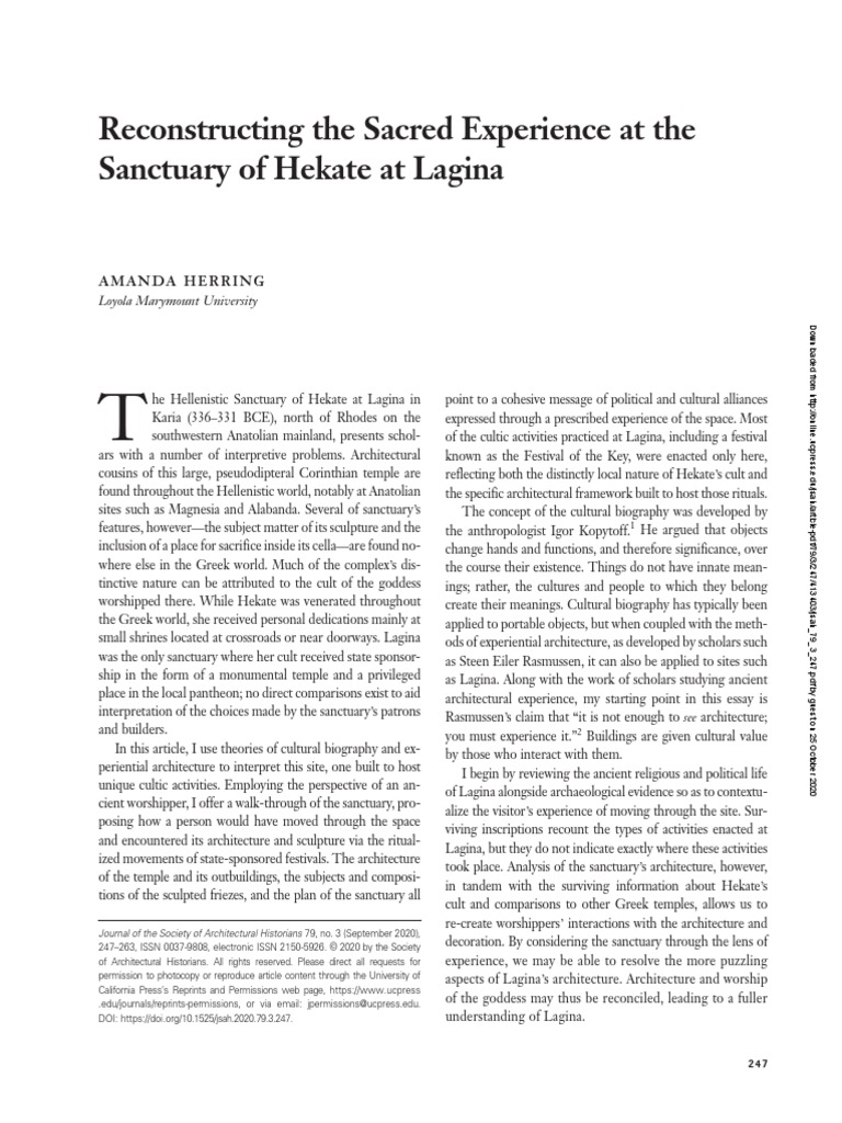 Reconstructing The Sacred Experience at The Hekate | PDF | Altar | Temple