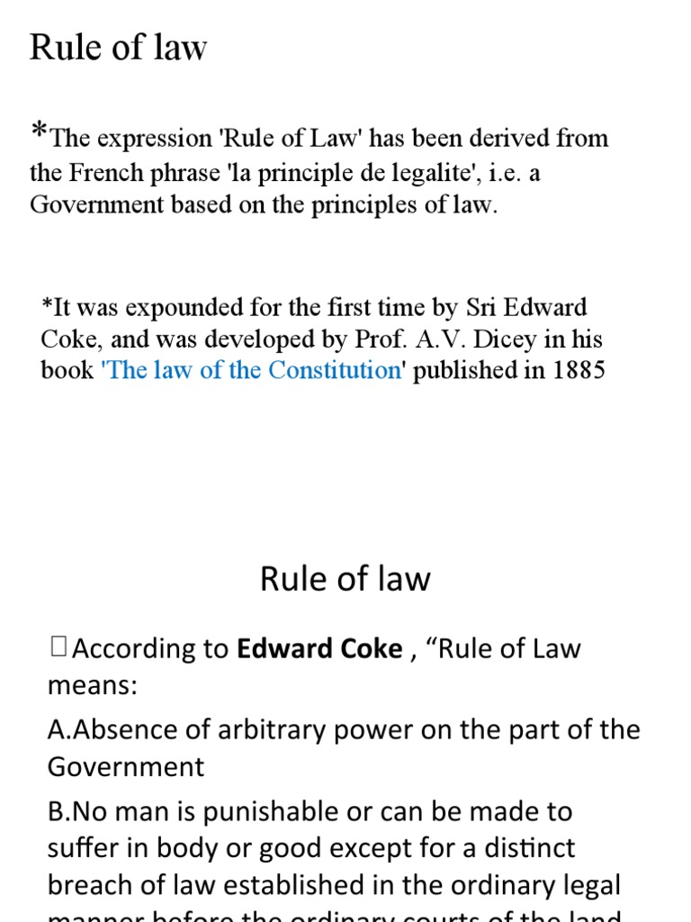 Rule of Law | PDF | Rule Of Law | Legal Documents