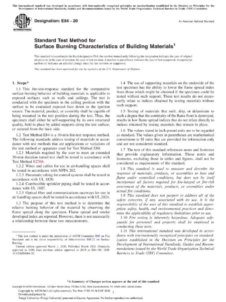Astm E84 20 PDF Download | PDF