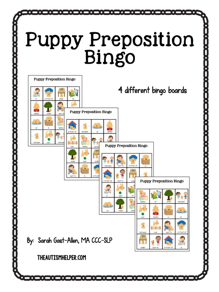 Puppy Preposition Bingo | Download Free PDF | Gambling Games | Gaming