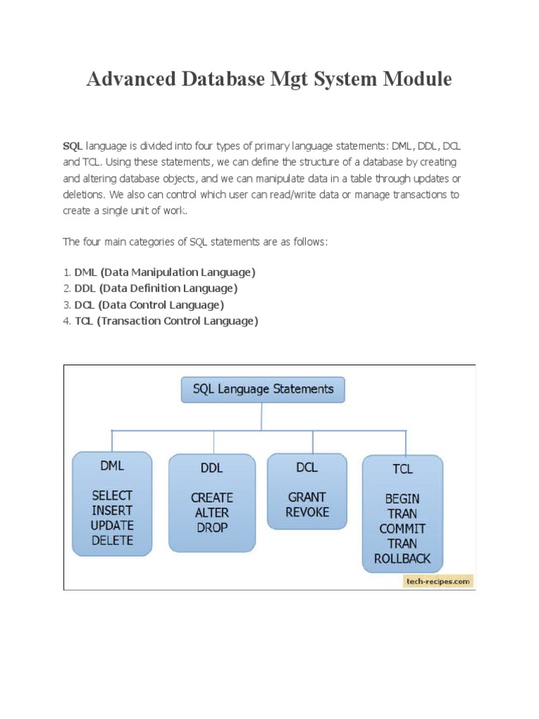 Advanced DBMS Course - Module | PDF | Databases | Computer Science