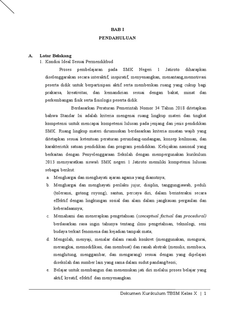 Kurikulum SMK N 1 Jatiroto - 202021 - Ardi 5 | PDF