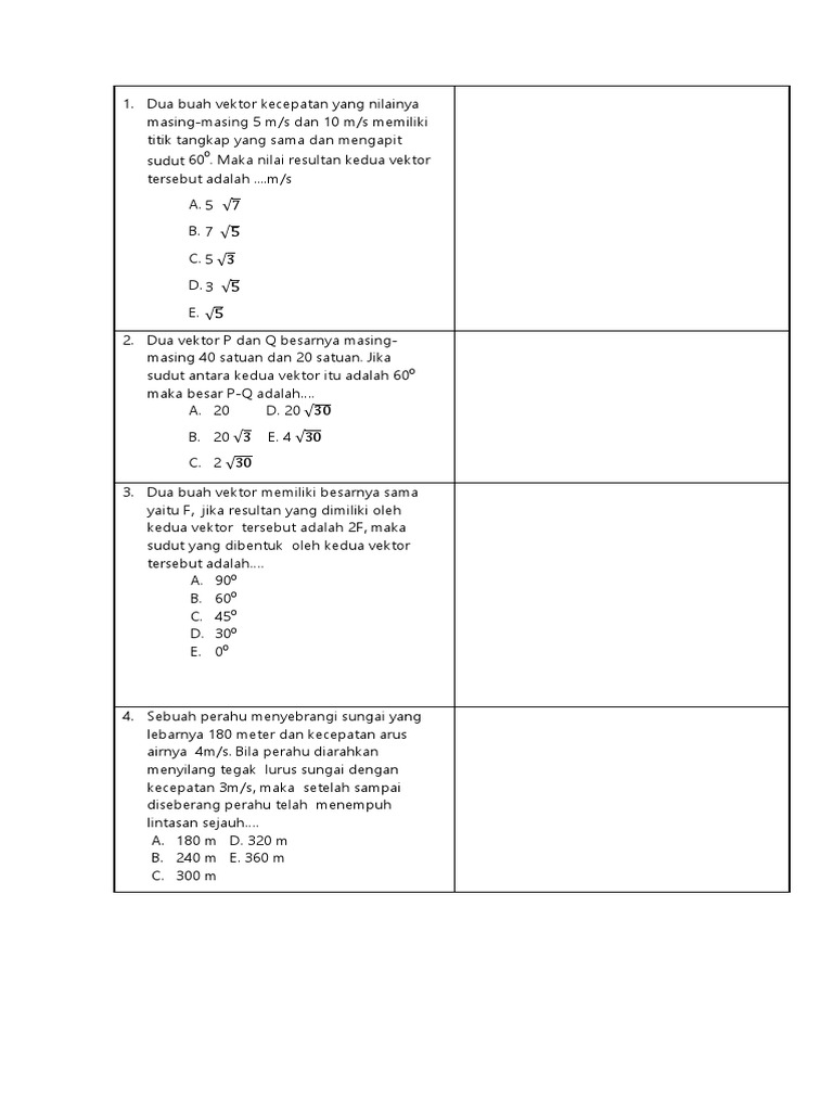 Latihan Soal Vektor-1 | PDF | Metode & Bahan Ajar | Sains & Matematika