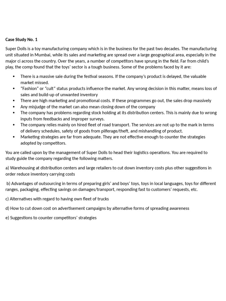 Case Study No. 1 | PDF | Case Study | Retail