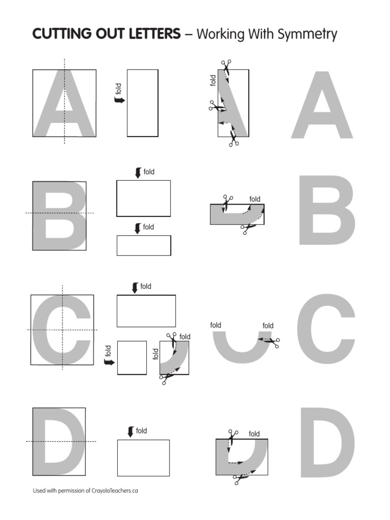A A C C B D A: Cutting Out Letters | PDF