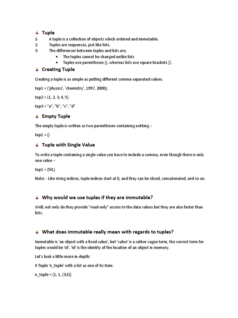 Tuple | PDF | Computer Programming | Computer Science Tuple | PDF | Computer Programming | Computer Science