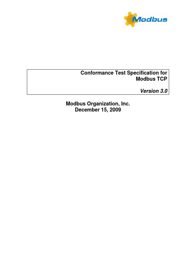 Conformance Test Specification For Modbus TCP | PDF | Ip Address ...