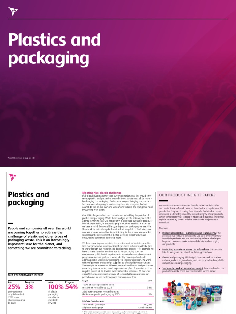 Plastics and Packaging: Reckitt Benckiser Group PLC (RB) | PDF | Reuse ...