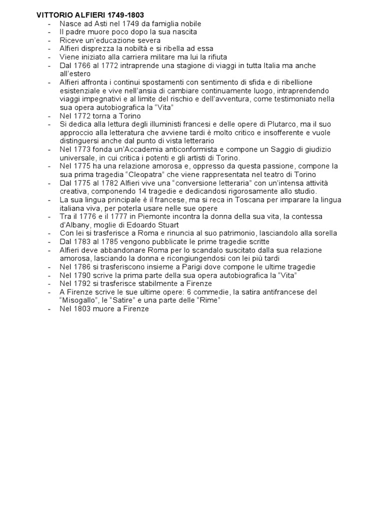 Alfieri Vita | PDF