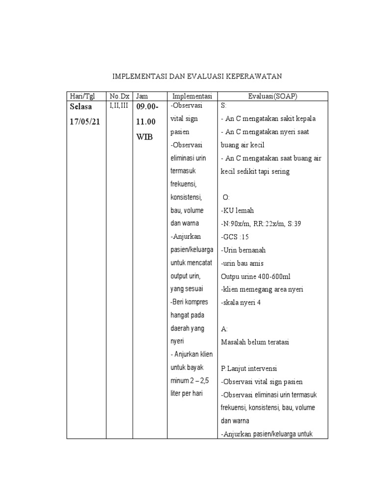 Evaluasi Asuhan Keperawatan ISK | PDF