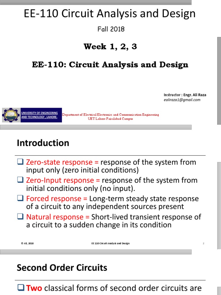 Week 1 2 3 Ee 110 Circuit Analysis And Design Pdf Network