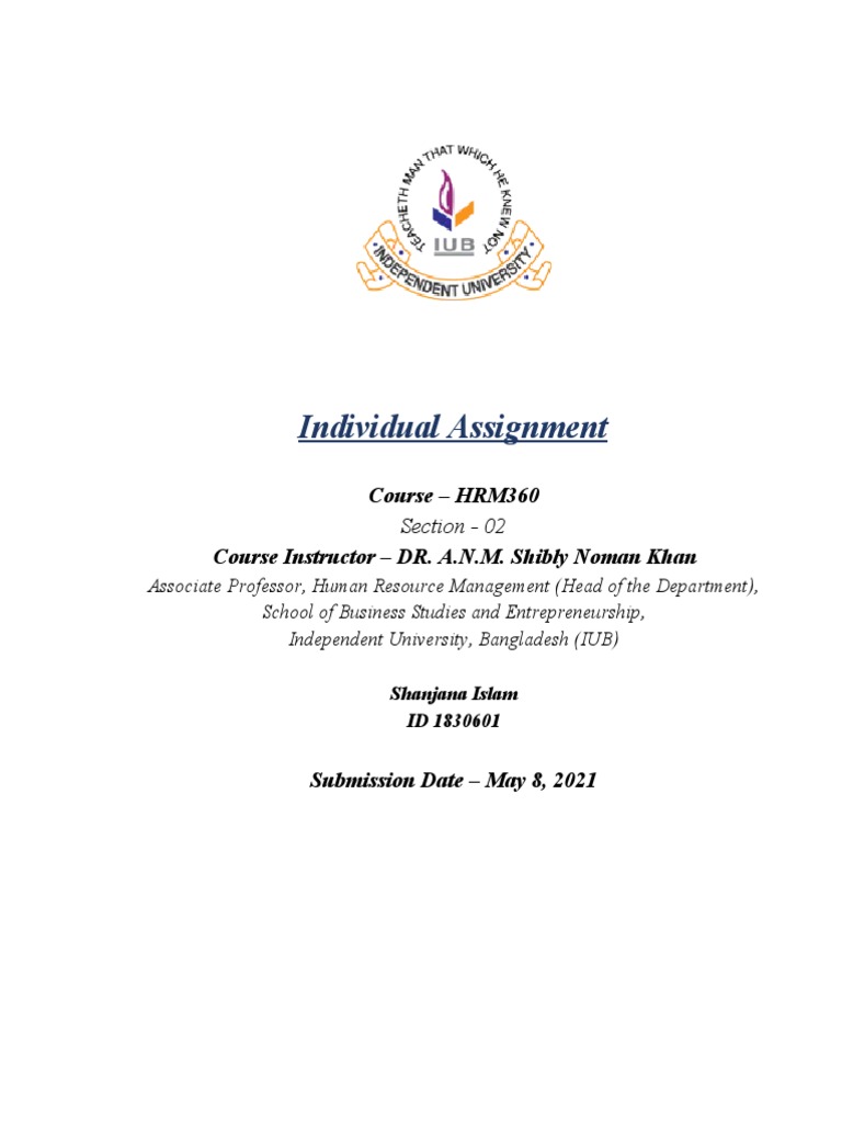 HRM360 Individual Assignment | PDF | Recruitment | Performance Appraisal