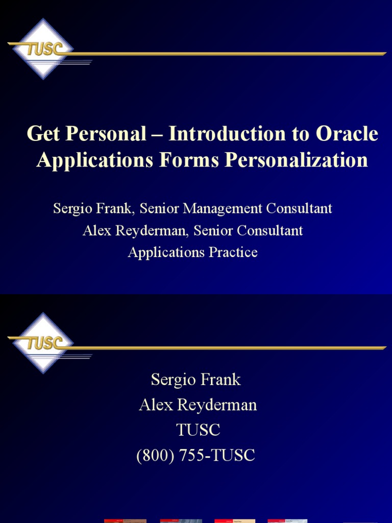 Sergio - Frank - TUSC FORMS PERSONALIZATION | PDF | Parameter (Computer Programming) | Variable ...