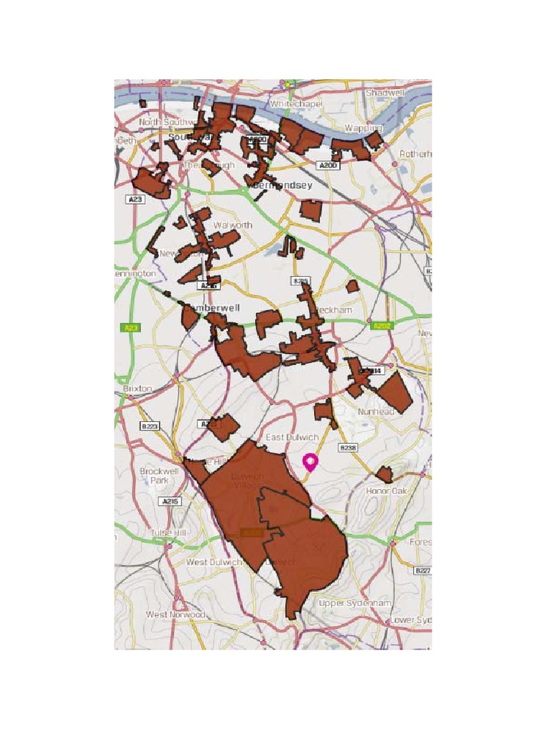 Map of Southwark Conservation Areas