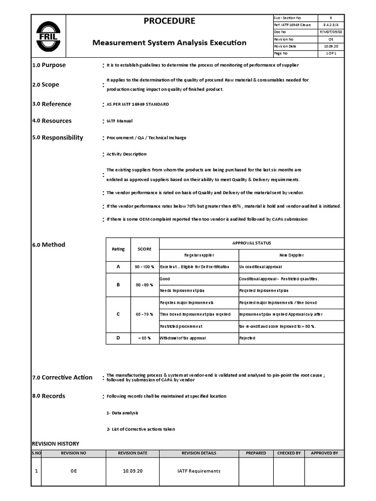 MSA Procedure | PDF | Procurement | Business Process