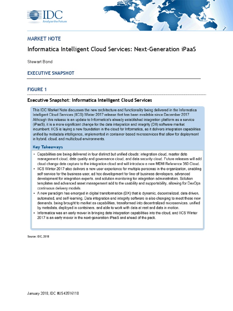Idc Iics Next Generation Ipaas - Winter Release Report - 3475 | PDF ...