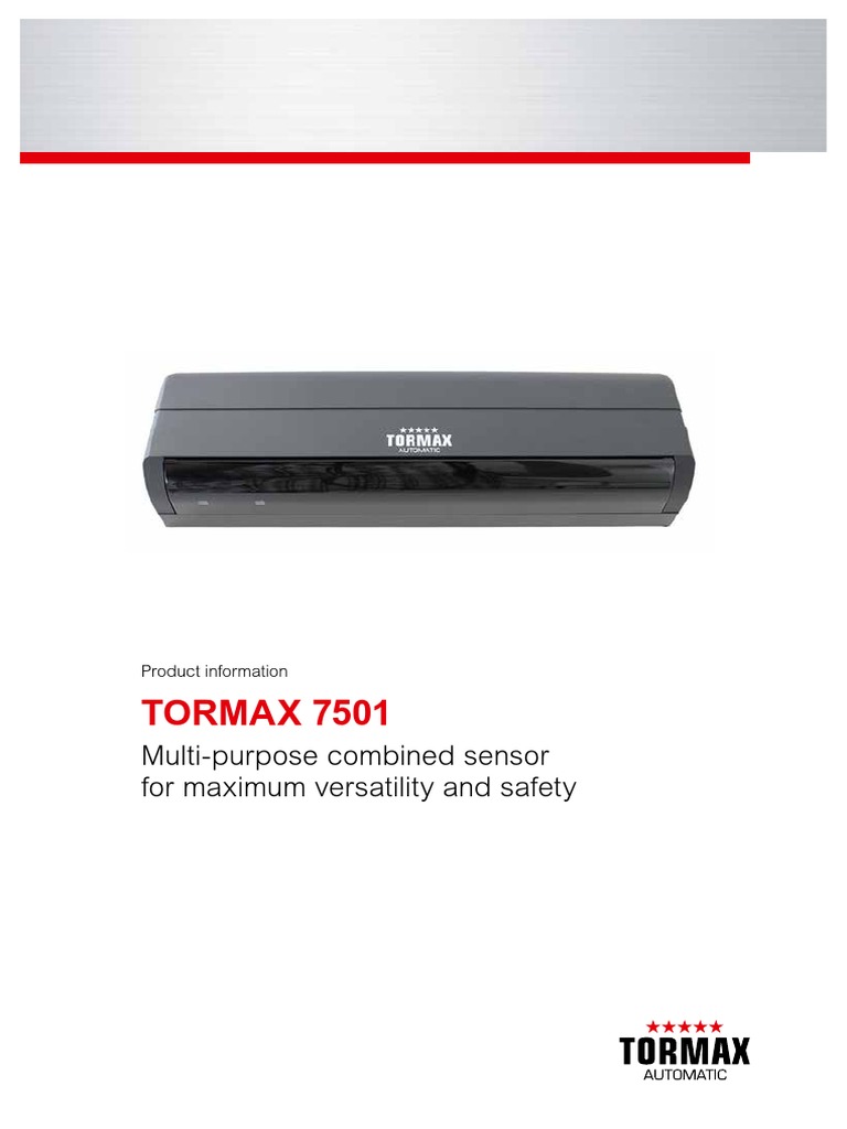 Tormax Automatic Sensor 7501 | PDF | Door | Infrared