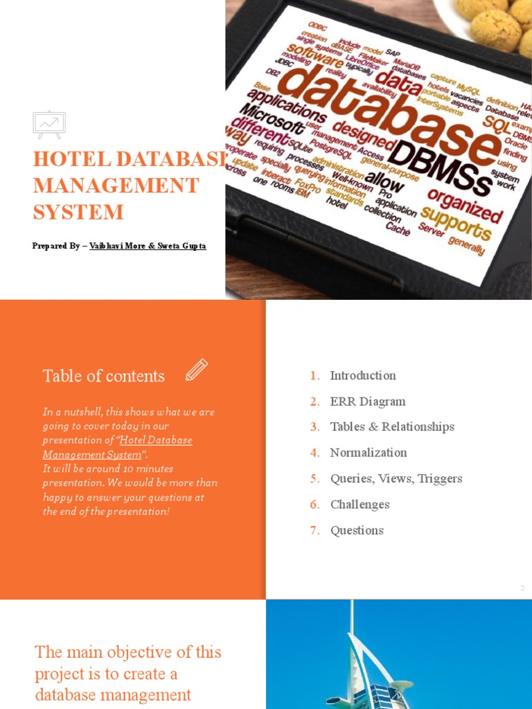 Hotel Database Management System: Prepared by - Vaibhavi More & Sweta Gupta | Download Free PDF ...