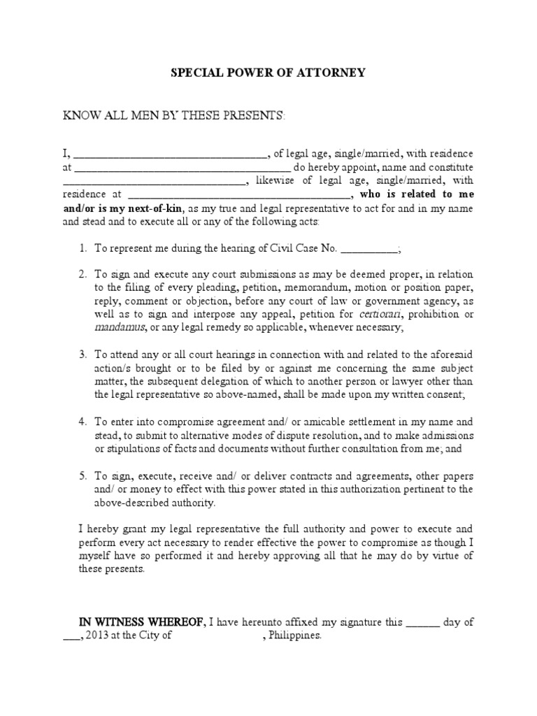 SPA For Court Appearance | PDF | Lawsuit | Justice