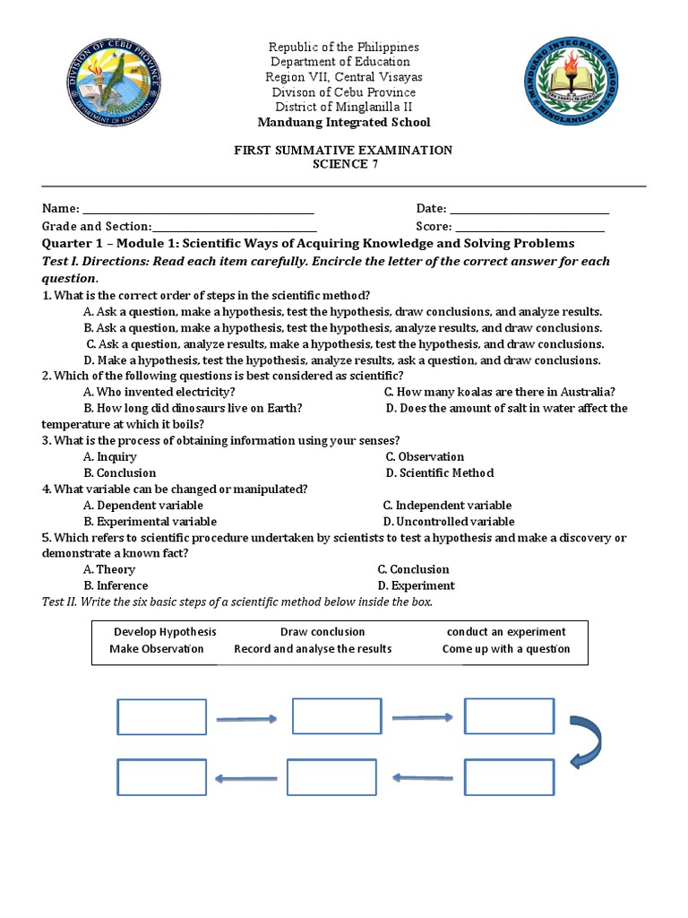 1st Module - Summative | PDF | Chemical Substances | Mixture