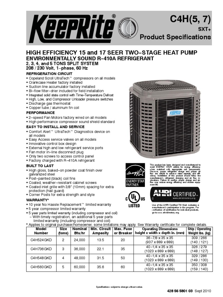 Keeprite Heatpump 17 Seer Install | PDF | Electromechanical Engineering ...