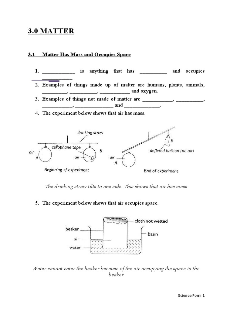 Science F1 - Matter | PDF | Matter | Density