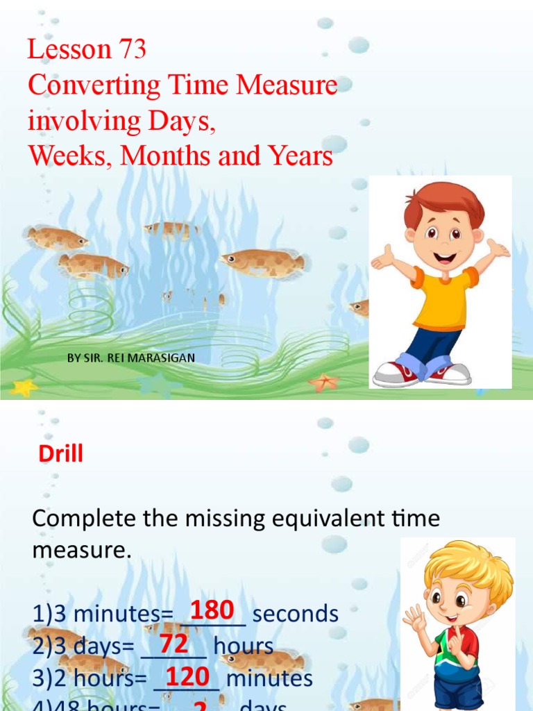 Converting Between Time Units: Days, Weeks, Months and Years | PDF ...